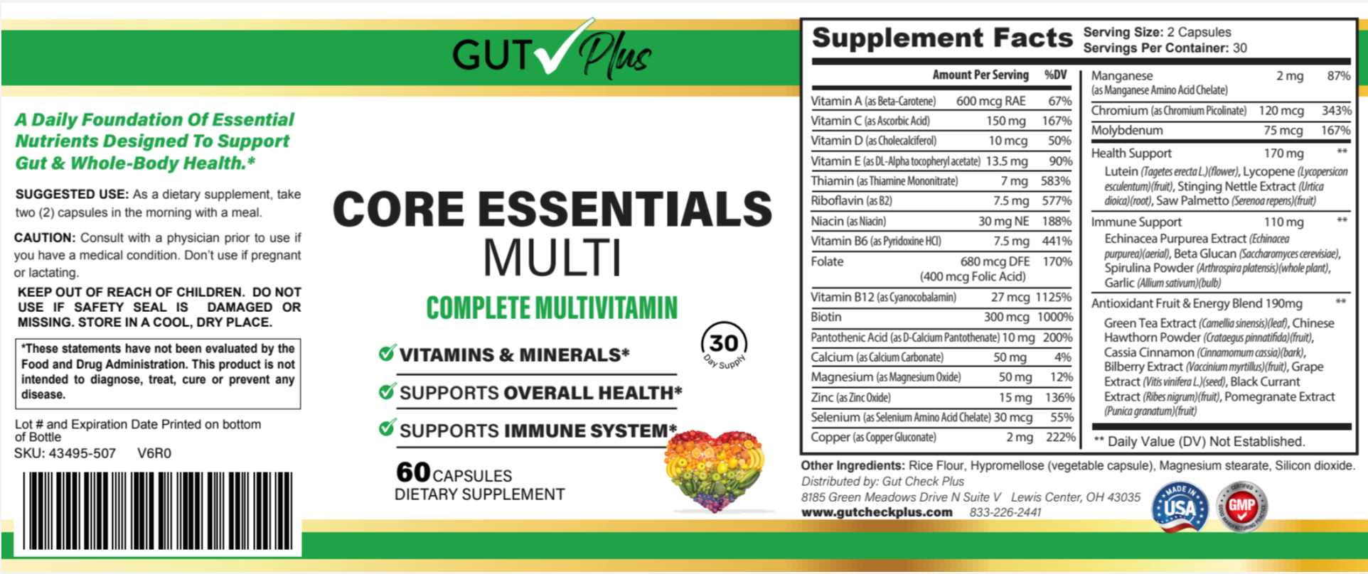 Core Essentials Multi | Complete Gut-Health Multivitamin – Gut Check Plus