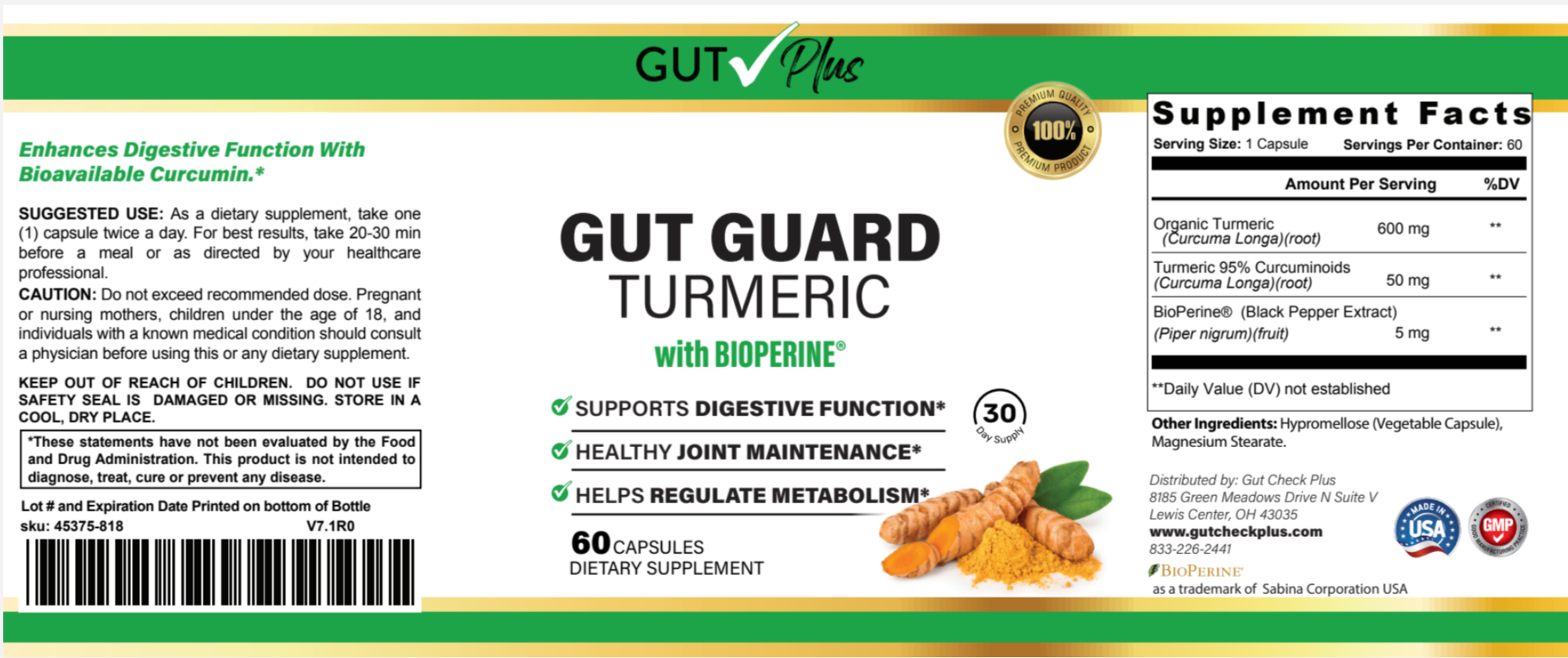 Gut Guard Turmeric | Anti-Inflammatory Gut Support – Gut Check Plus